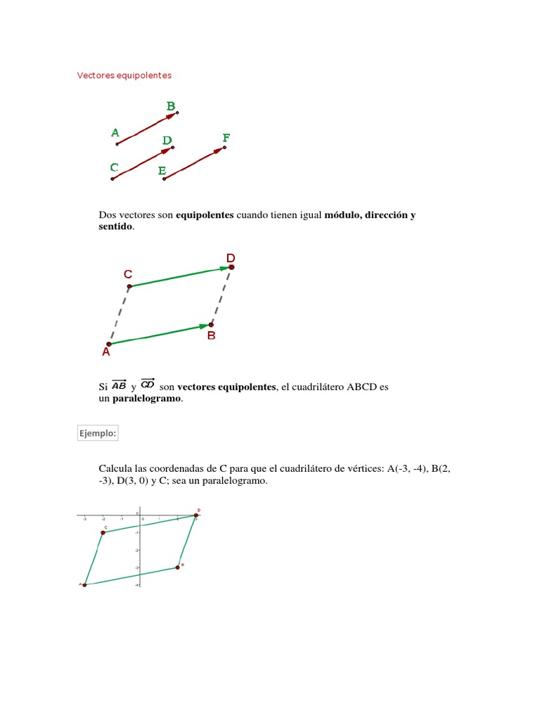 Vectores Equipolentes y Vectores Libres | PDF