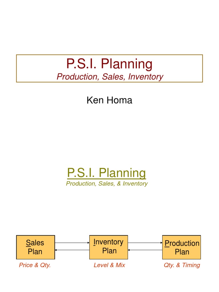 PSI Planning 2017 | PDF | Inventory | Economics