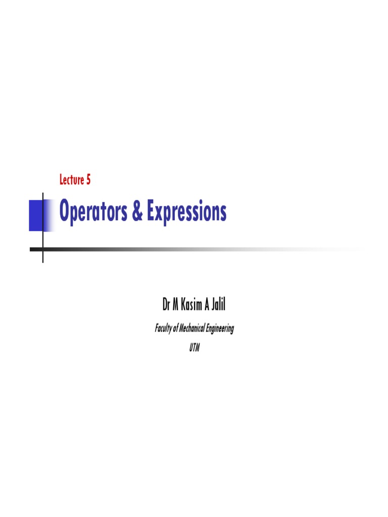 5 SME1013 Operators&Expressions | PDF | Interpretation (Logic) | Areas ...