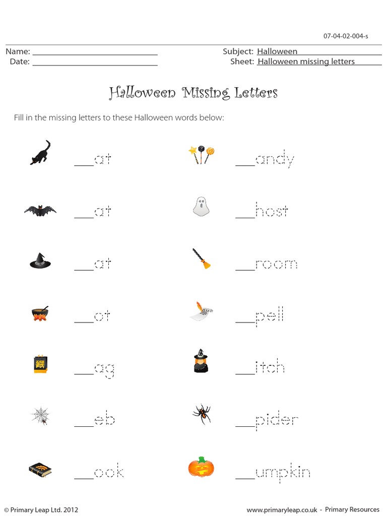 Halloween Missing Letters | PDF