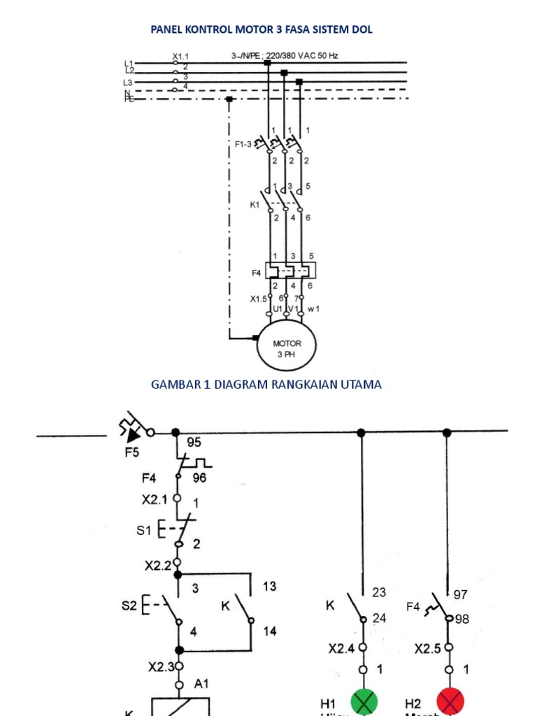 Panel Kontrol Motor 3 Fasa Sistem Dol | PDF