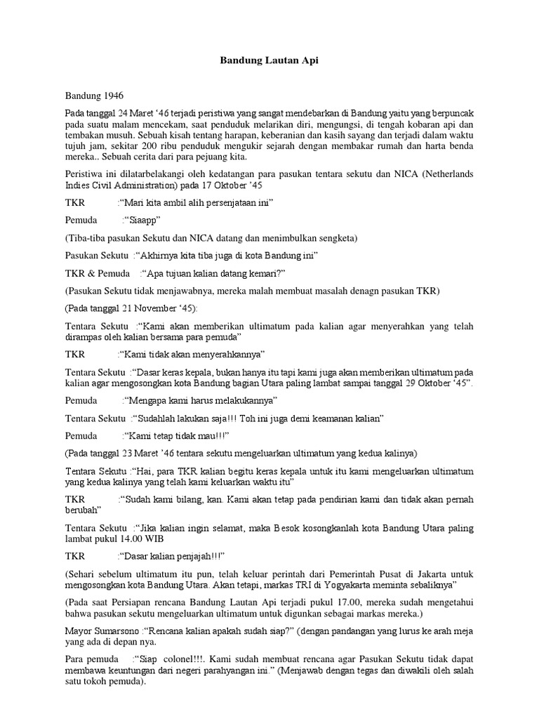 Bandung Lautan API | PDF | Dewasa Muda