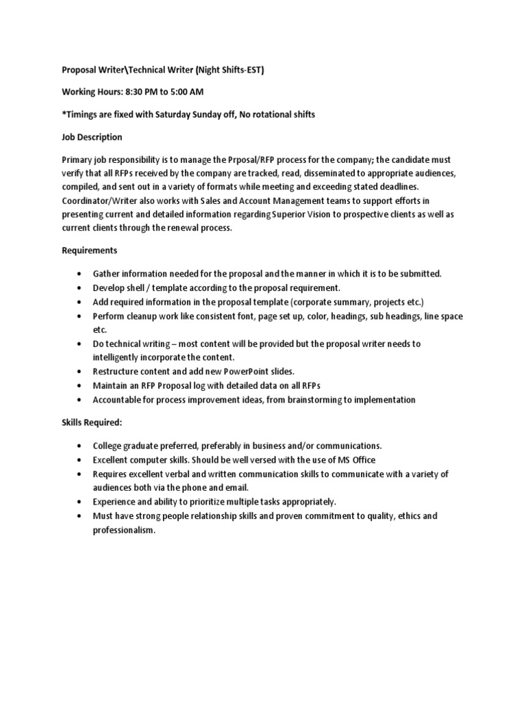 Proposal Writer | PDF