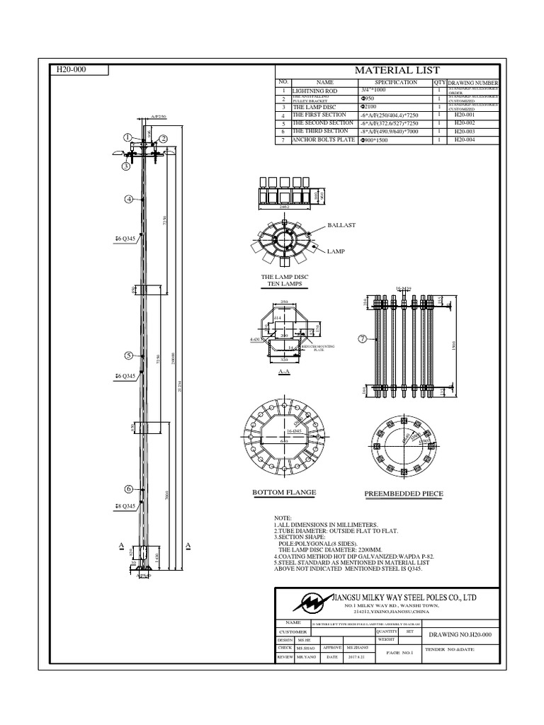20m High Mast Pole | Mechanical Engineering | Building Engineering