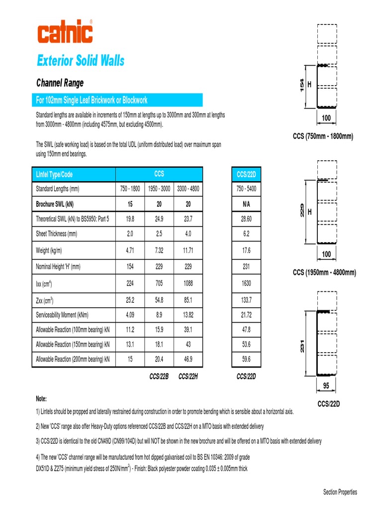 CATNIC - CCS Section Properties | PDF | Building Materials | Economic ...