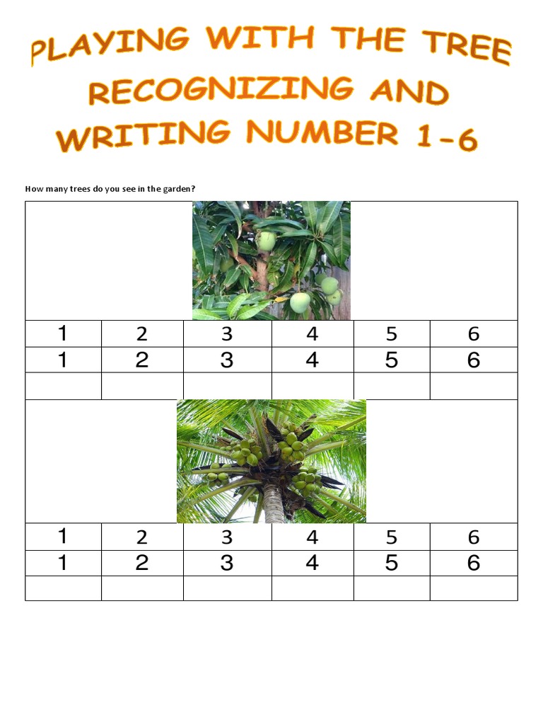 Recognizing Number 1-6 | PDF