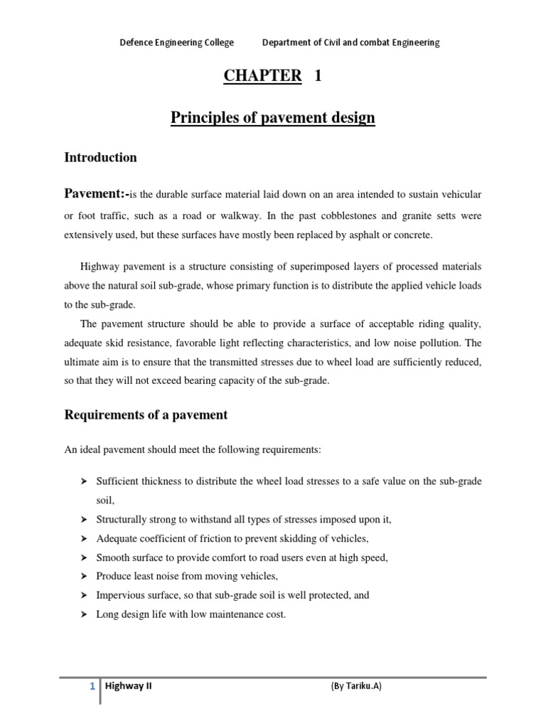 Chapter 1 Principles of Pavement Design | PDF | Road Surface ...