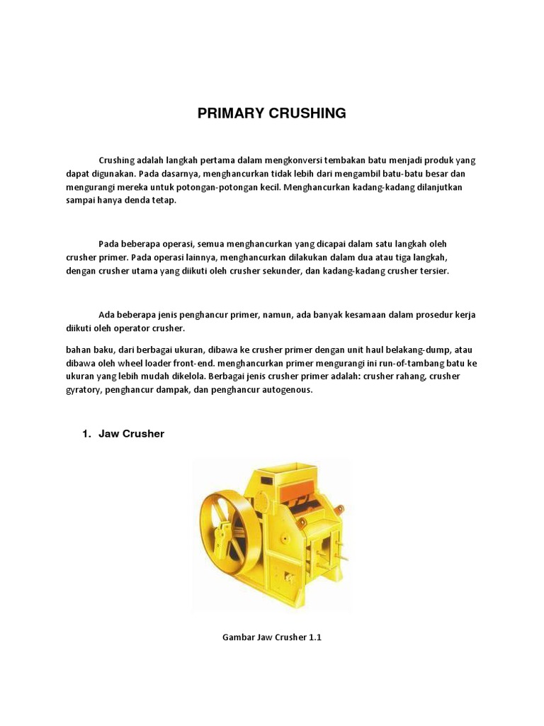 Primary Crushing | PDF