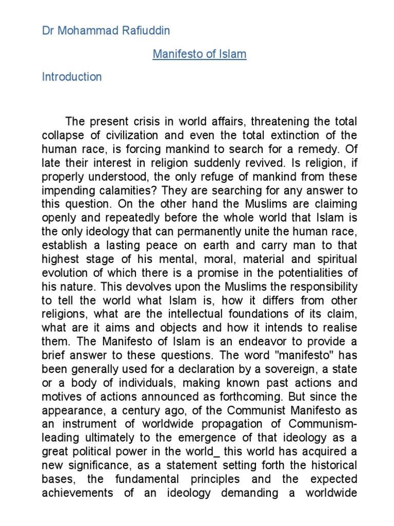 Muhammad - Rafiuddin Manifesto of Islam en | PDF | Muhammad | Human