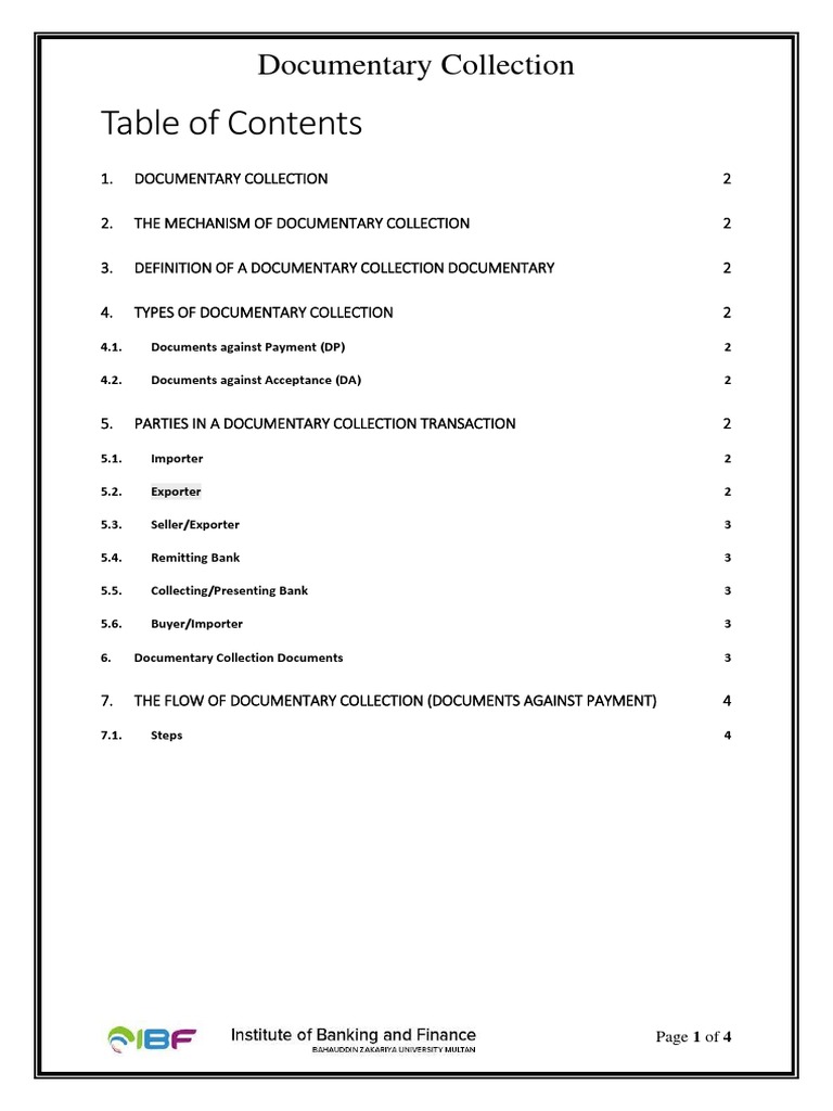 A Documentary Collection | PDF | Payments | Invoice