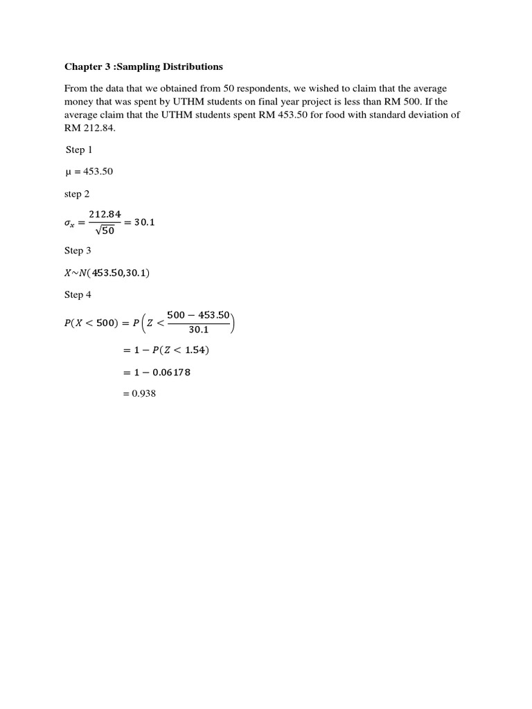 Chapter 3:sampling Distributions | PDF