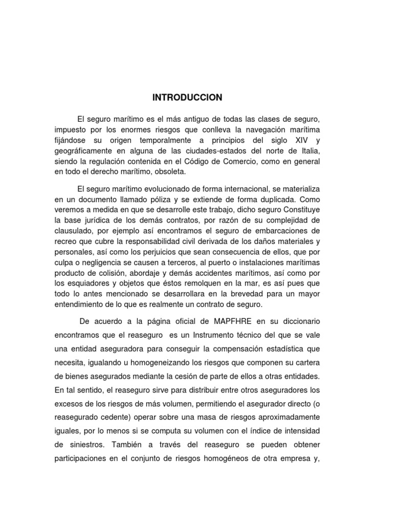 El Reaseguro | PDF | Reaseguro | Póliza de seguros