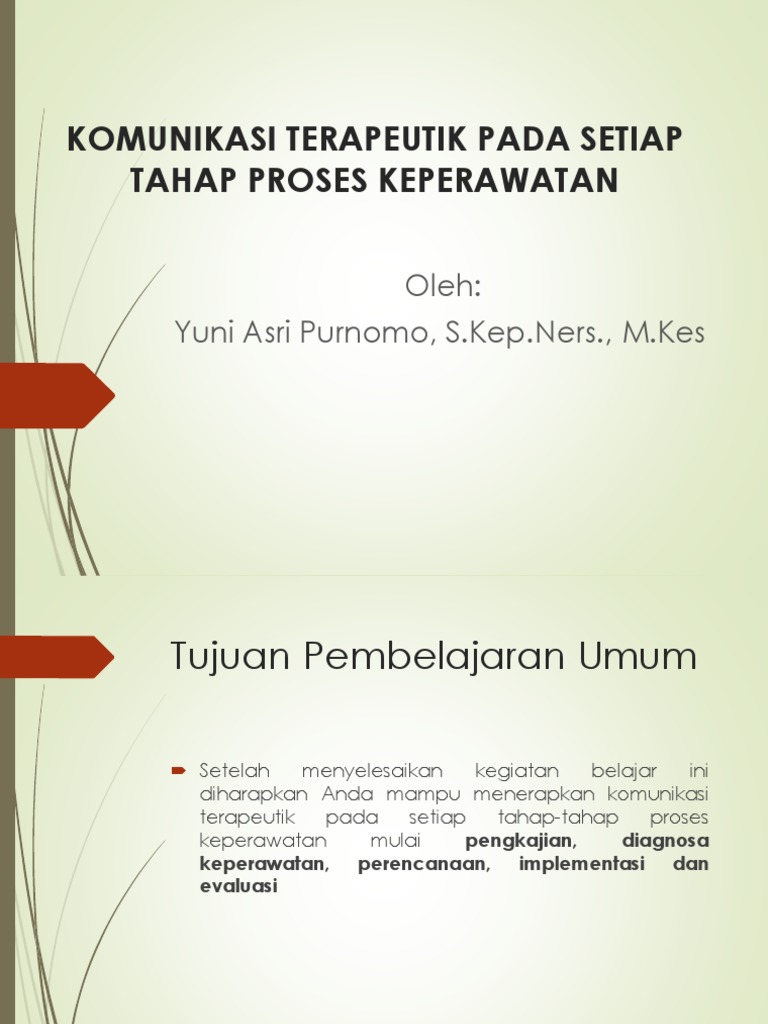 Komunikasi Pada Tahap Proses Keperawatan | PDF