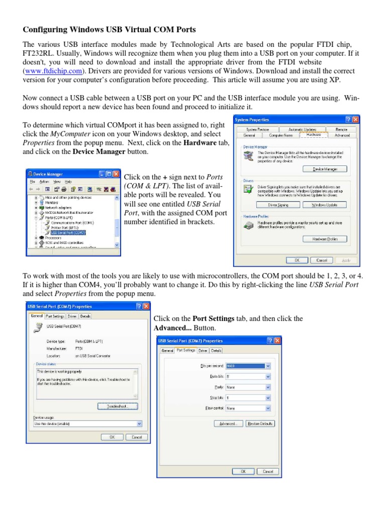 Configuring Virtual Com Ports | PDF | Usb | Device Driver