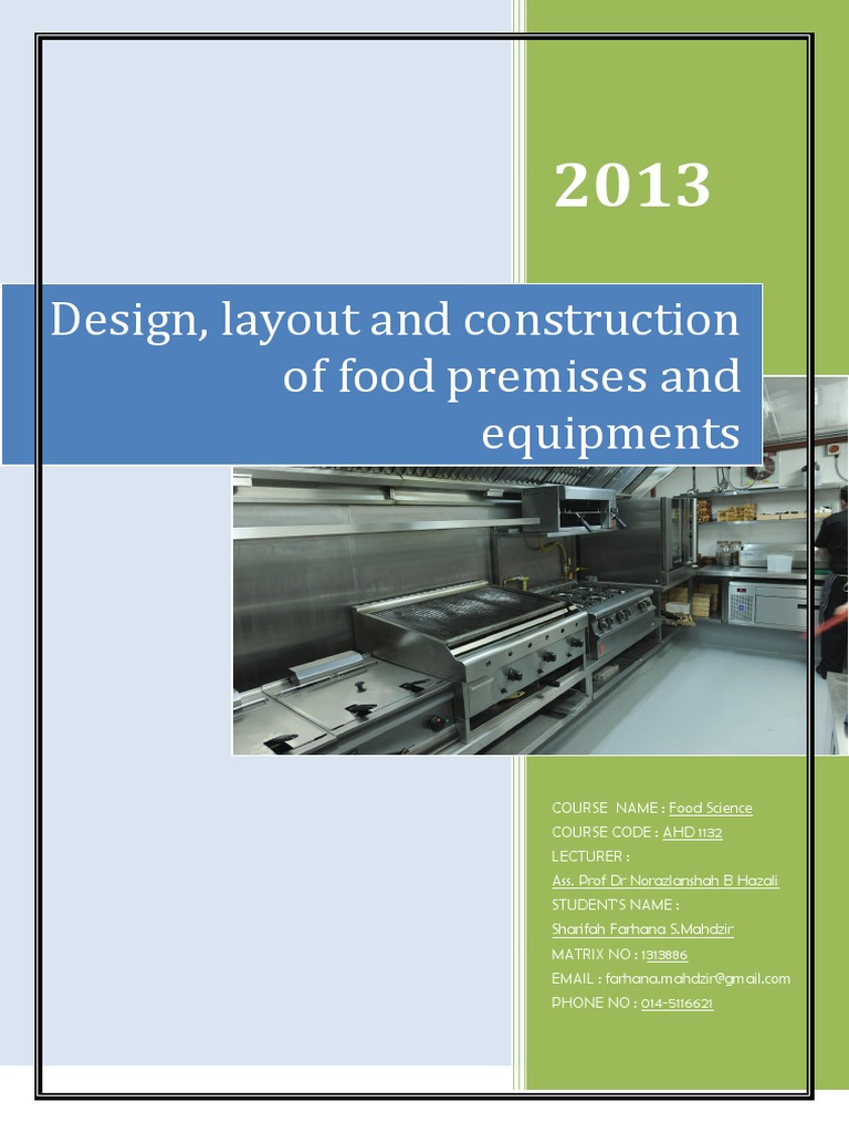 Design, Layout and Construction of Food Premises and Equipments ...