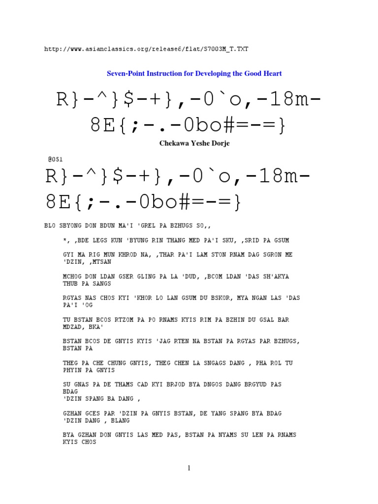 Seven Point in Wylie Tibetan Chekawa | PDF | Tibetan Buddhism | Vajrayana