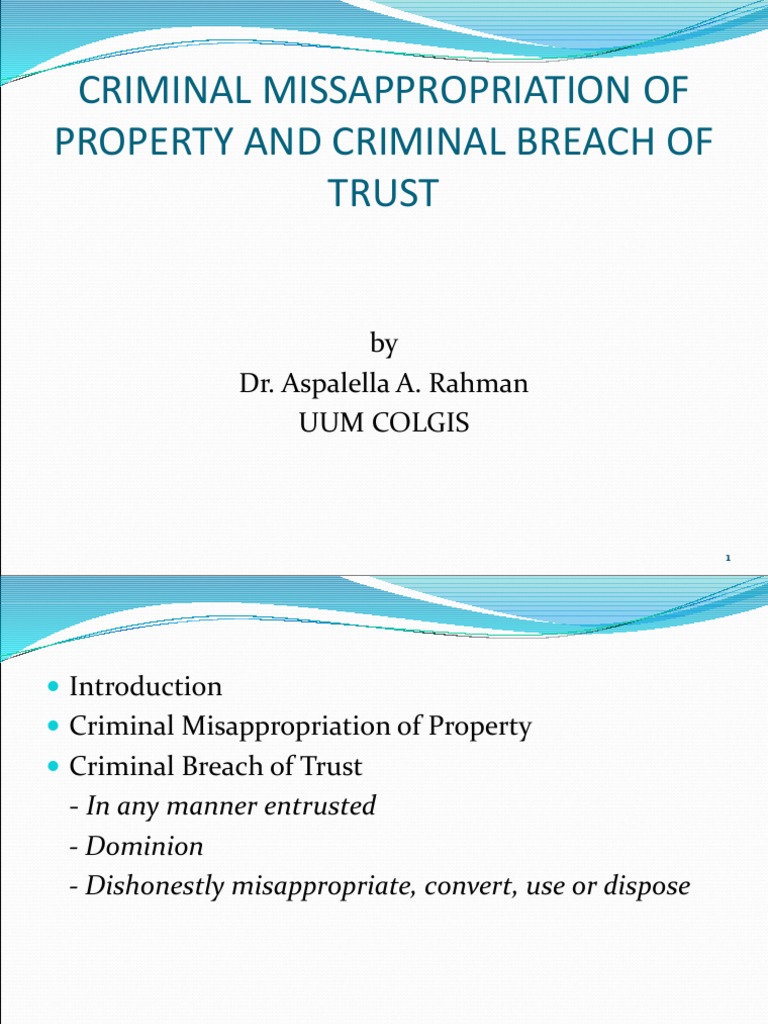 96144616-Criminal-Misappropriation-of-Property.ppt | Conversion (Law ...