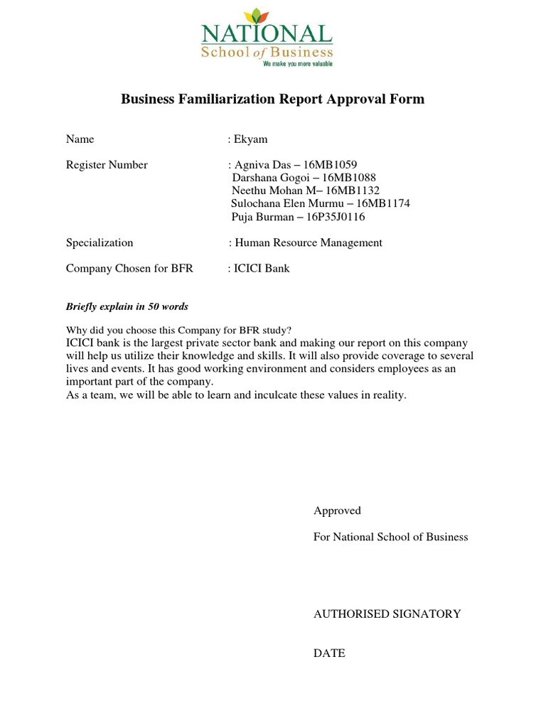ICICI Bank Business Familiarization Report | PDF