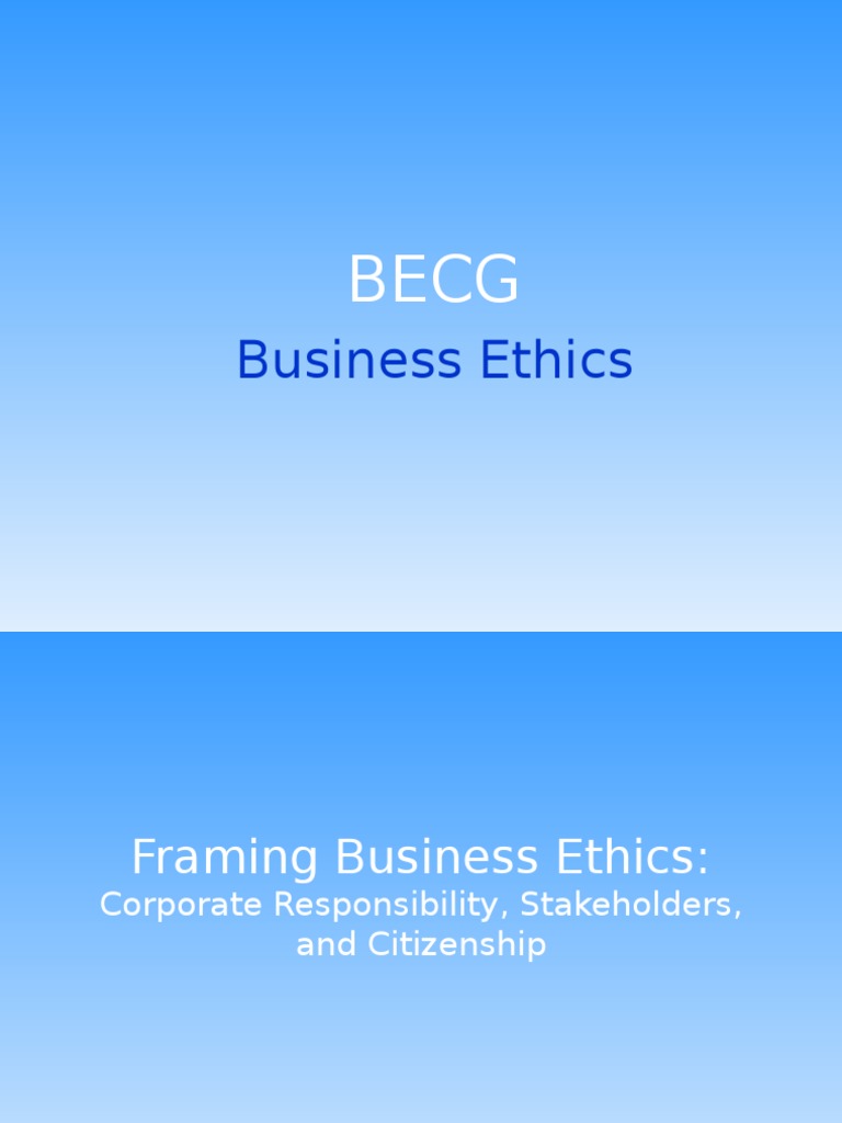 BECSR | PDF | Stakeholder (Corporate) | Corporate Social Responsibility