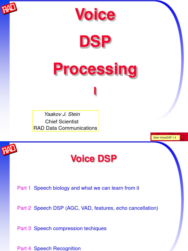 Voice DSP Techniques and Mechanisms | PDF | Auditory System | Ear
