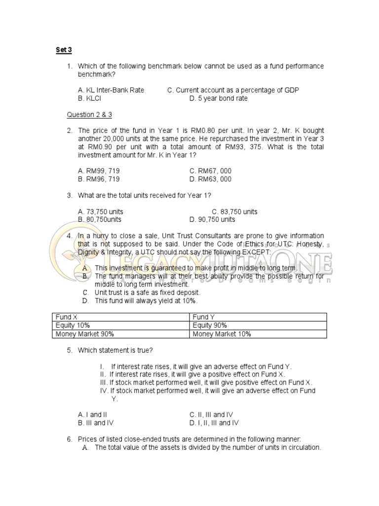 Cute Exam Paper Set 3 | PDF | Investing | Investor
