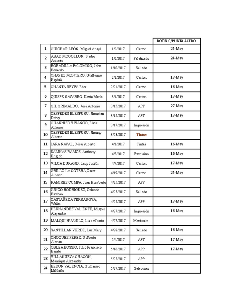 Lista de Entrega de EPPS | PDF