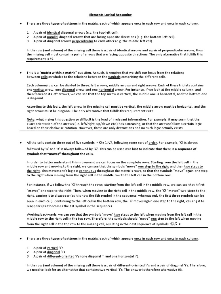 Elements Logical Reasoning | PDF | Arrow | Matrix (Mathematics)