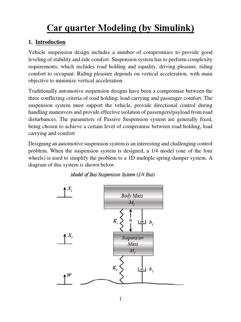 Car Quarter Modeling | PDF | Suspension (Vehicle) | Summation