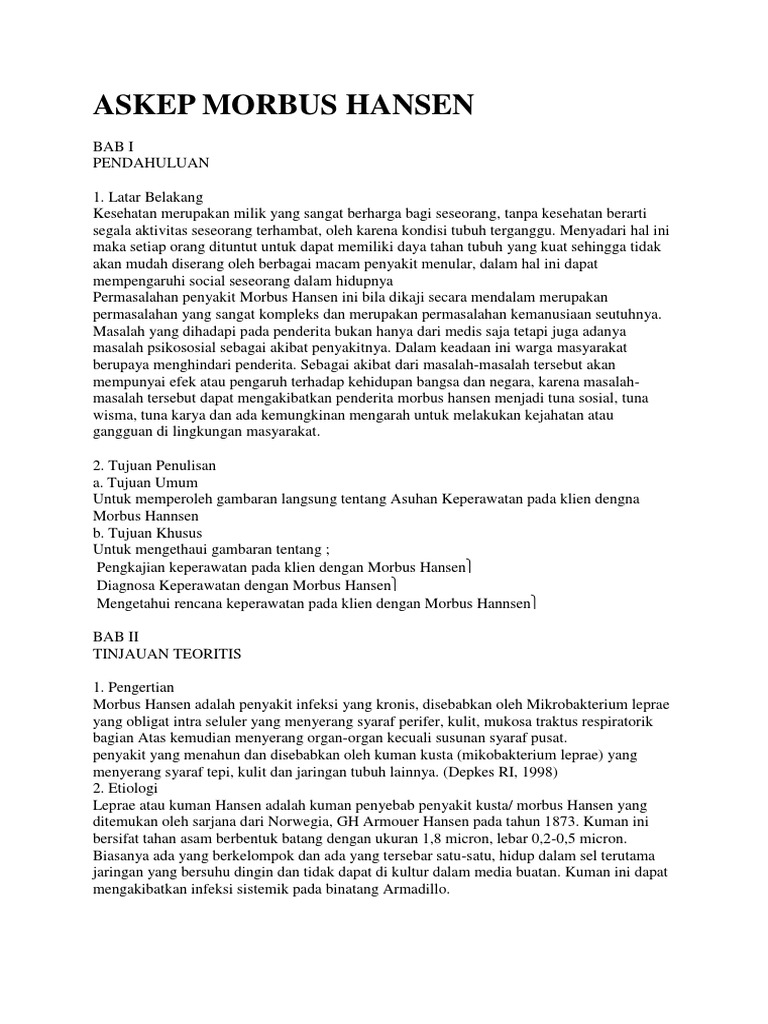 Askep Morbus Hansen | PDF