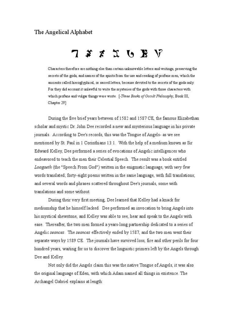 The Angelical Alphabet PDF | Download Free PDF | Angel | Horoscope