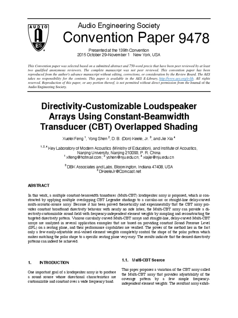 Convention Paper | PDF | Loudspeaker | Angle