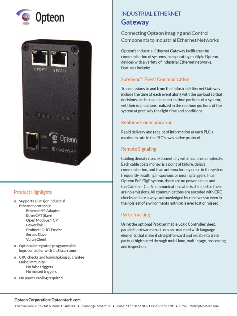 Gateway: Industrial Ethernet | PDF | Programmable Logic Controller | Communications Protocols