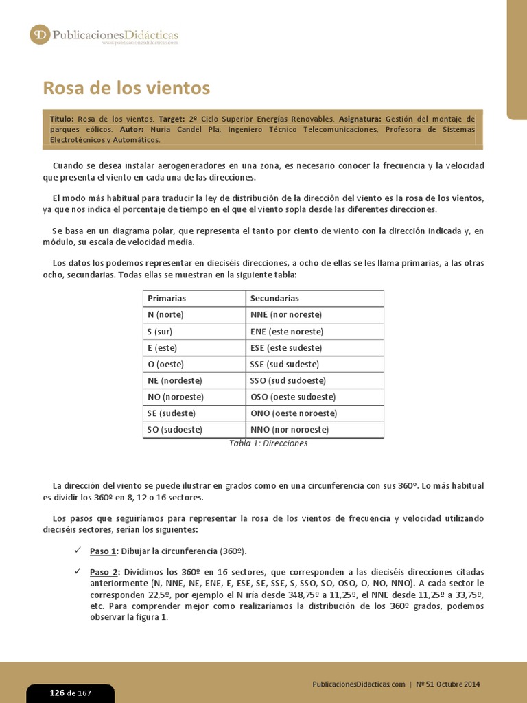 Rosa de Los Vientos Manual | PDF | Herida | Energía eólica