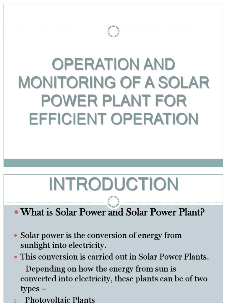 Operation and Monitoring of A Solar Power Plant | PDF | Scada ...