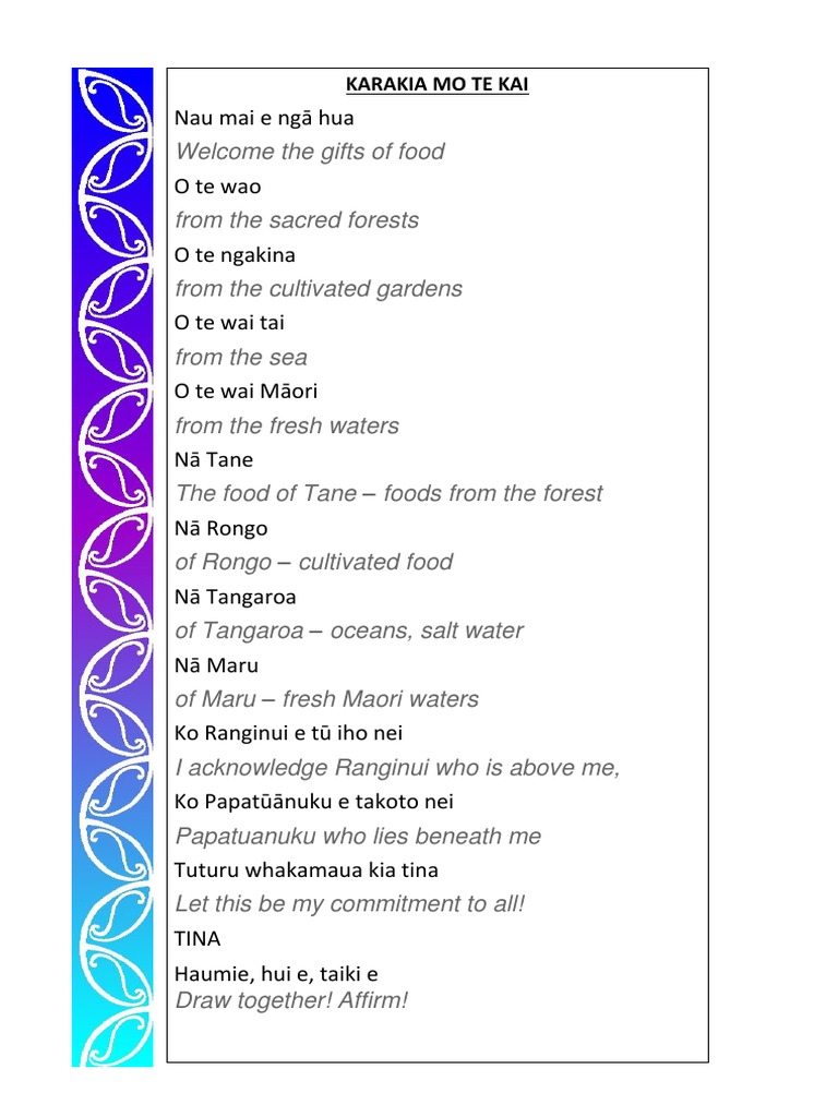 Karakia Kai | PDF