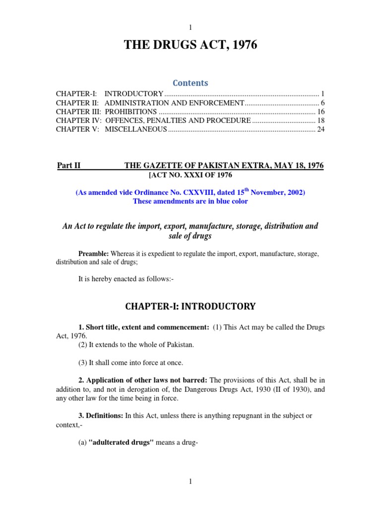 The Drugs Act, 1976 PDF | PDF | Pharmaceutical Drug | Medical Prescription