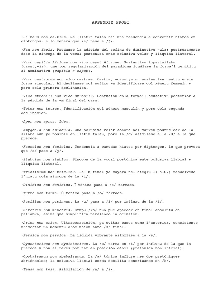 Cambios Fonéticos en Latín Hablado | PDF | Filología | Artes del ...