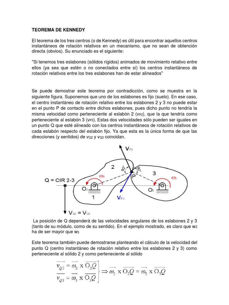 Teorema de Kennedy | PDF | Velocidad | Rotación