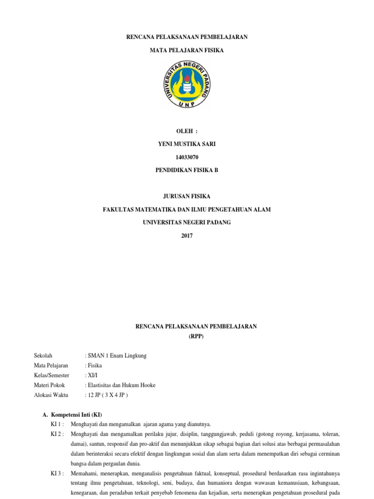 RPP Elastisitas | PDF