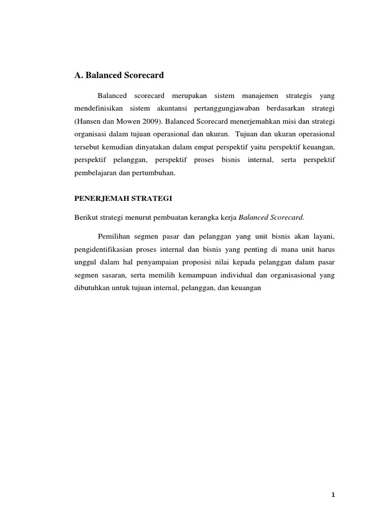 Materi Balanced Scorecard | PDF