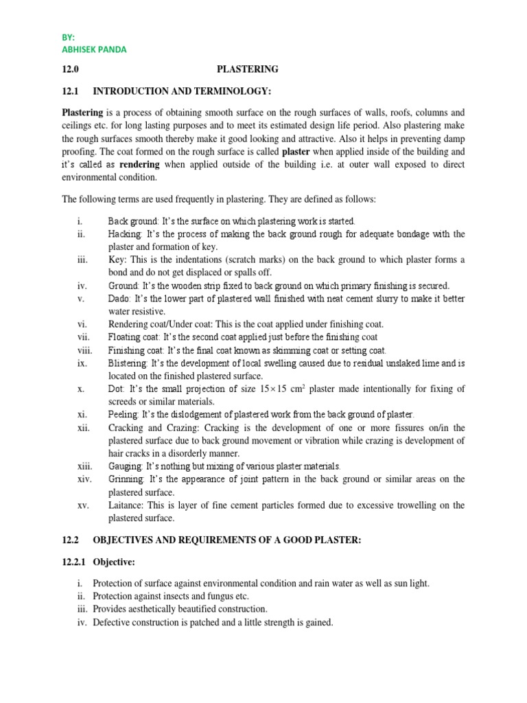Plastering Building Material and Buildin | PDF | Lime (Material) | Plaster