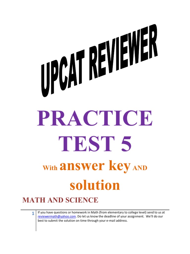 UPCAT Science Mock Test Guide | PDF