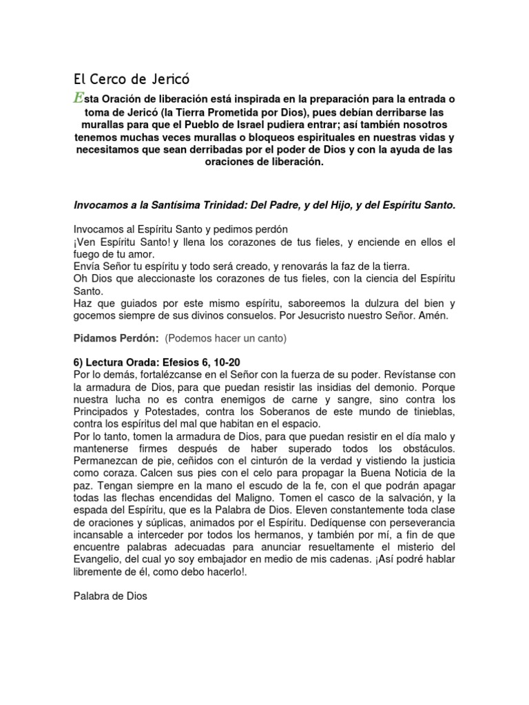 El Cerco de Jericó | PDF | Joshua | Oración