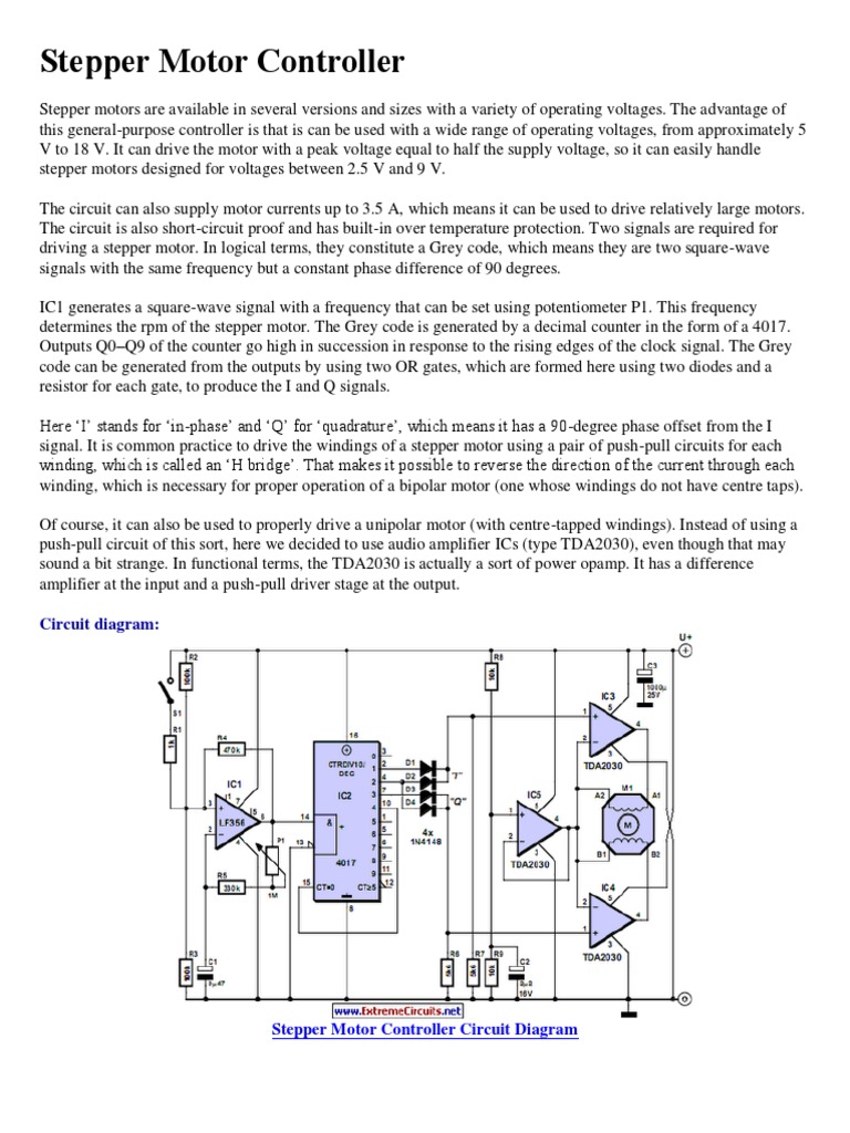 Stepper Motor Controller | PDF | Electric Motor | Operational Amplifier