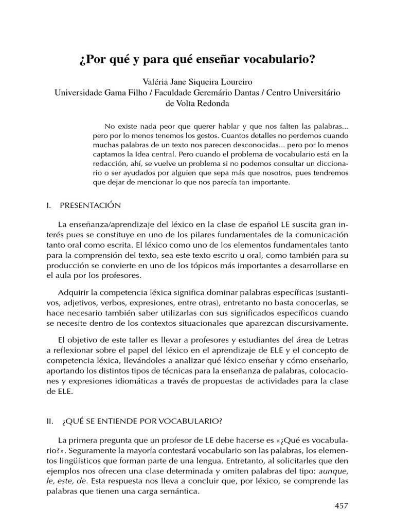 Enseñanza del vocabulario en el aula de español como lengua extranjera ...