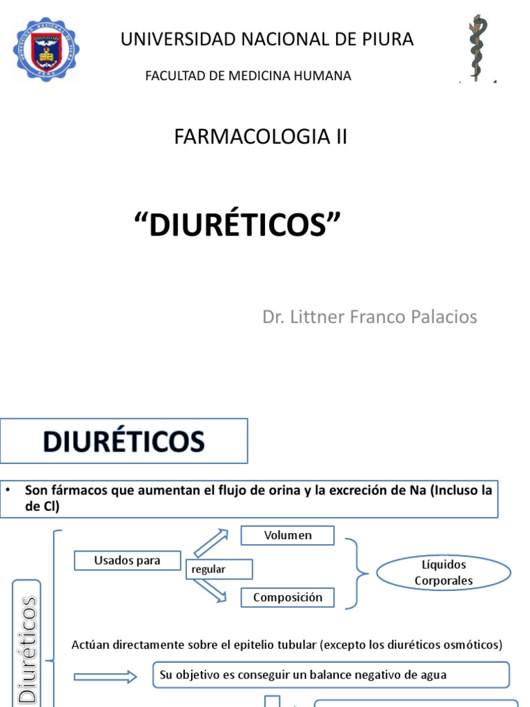 Diuréticos: Clasificación y Efectos | PDF | Riñón | Orina