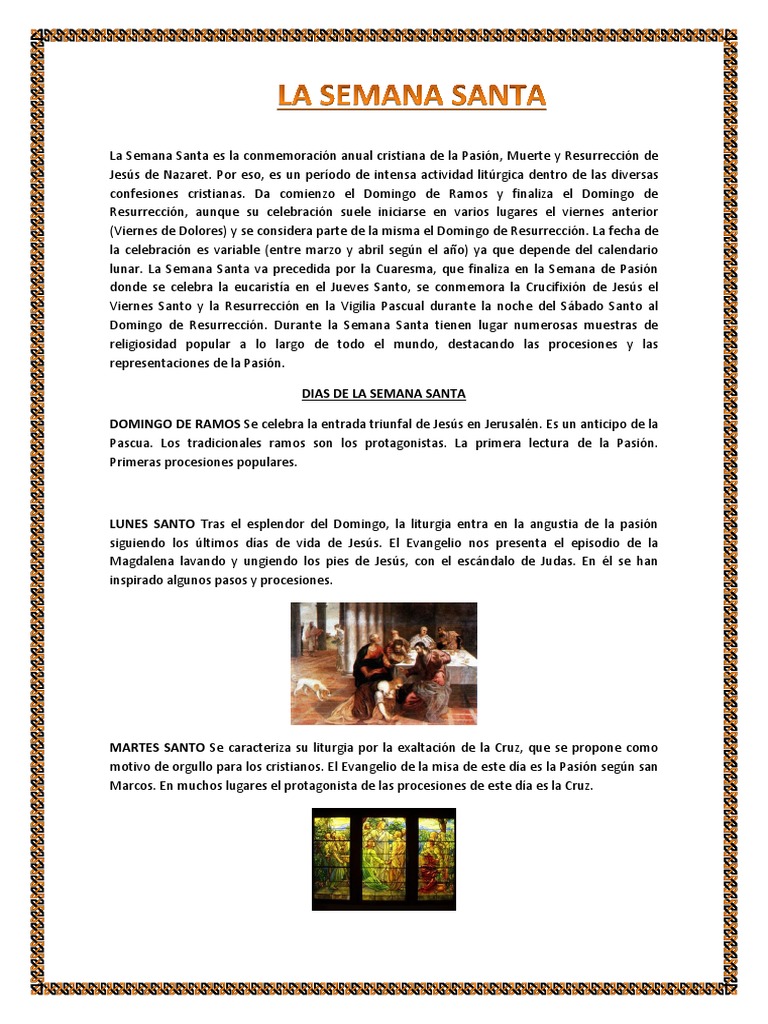 Lectura Infantil sobre Semana Santa | PDF | Pascua de Resurrección ...