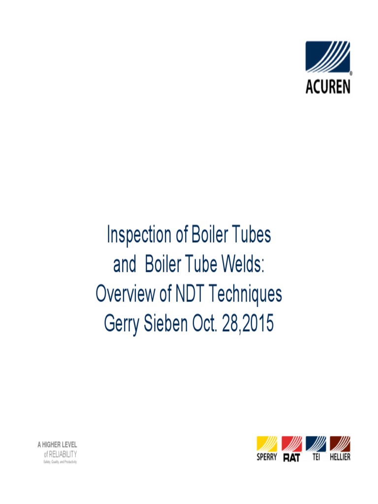 Acuren Boiler Tube Inspection Oct 28 2015 | PDF | Nondestructive ...