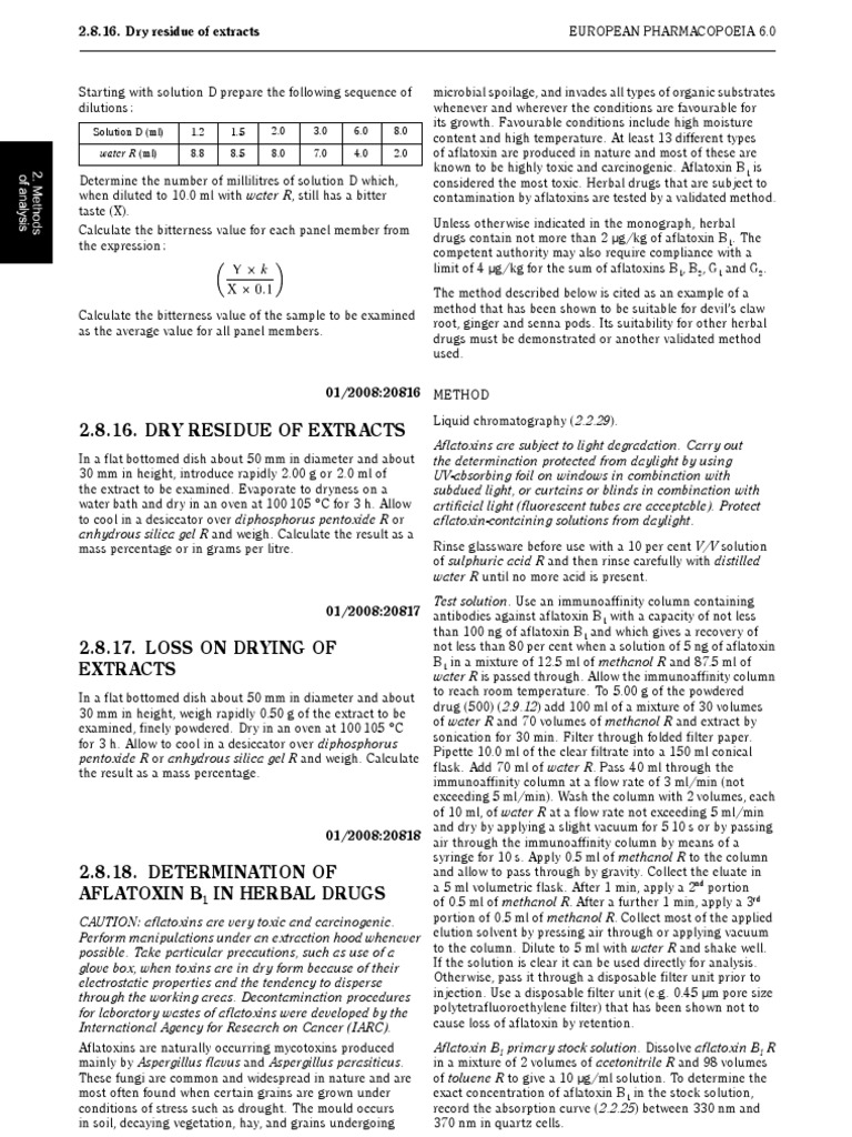 Loss On Drying Extract | Physical Sciences | Science & Mathematics