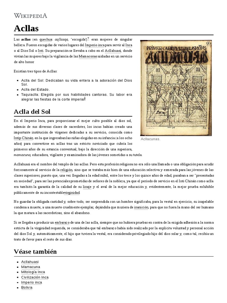 Acllas | PDF | Imperio Inca